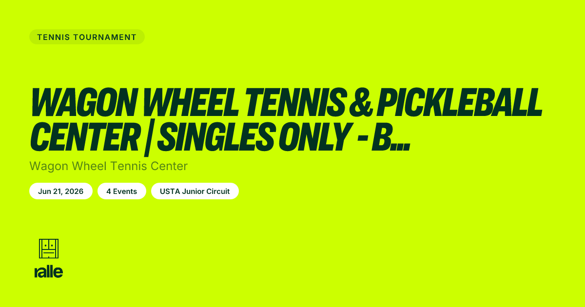 Wagon Wheel Tennis & Pickl… | Coppell Jun 21, 2026 • Ralle